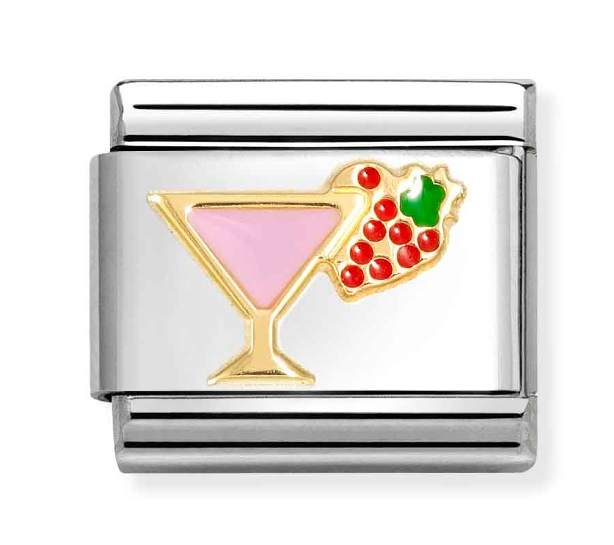 Nomination Composable Classic gold symbols Cocktail with strawberry 030272/88 - Keskisen Kello Oy