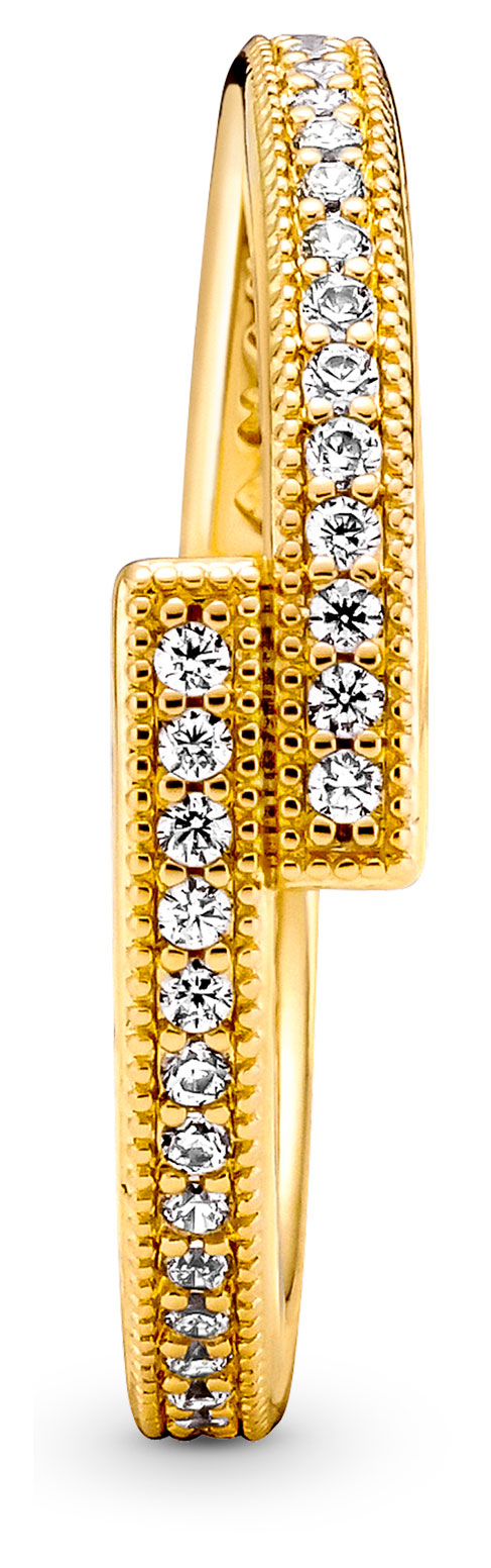 Pandora Signature sormus Sparkling Overlapping 14k Gold-Plated ...