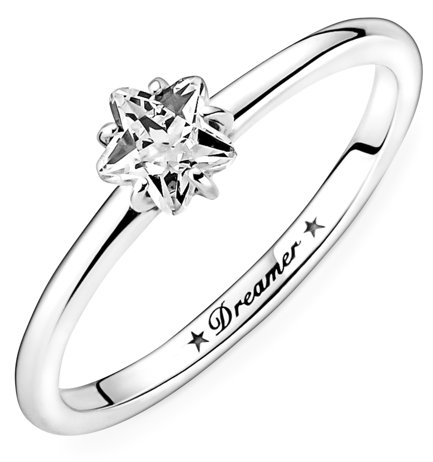 Pandora Ring Stackable Celestial Sparkling Star Solitaire sormus ...