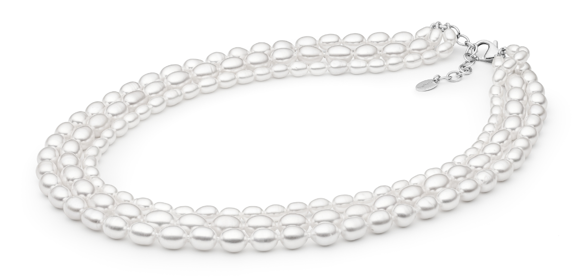 Gaura Pearls kolmerivinen helminauha kaulakoru 222-67 - Keskisen Kello Oy