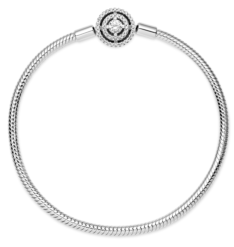 Pandora Moments Halo Snake Chain Bracelet rannekoru 590038C01 ...