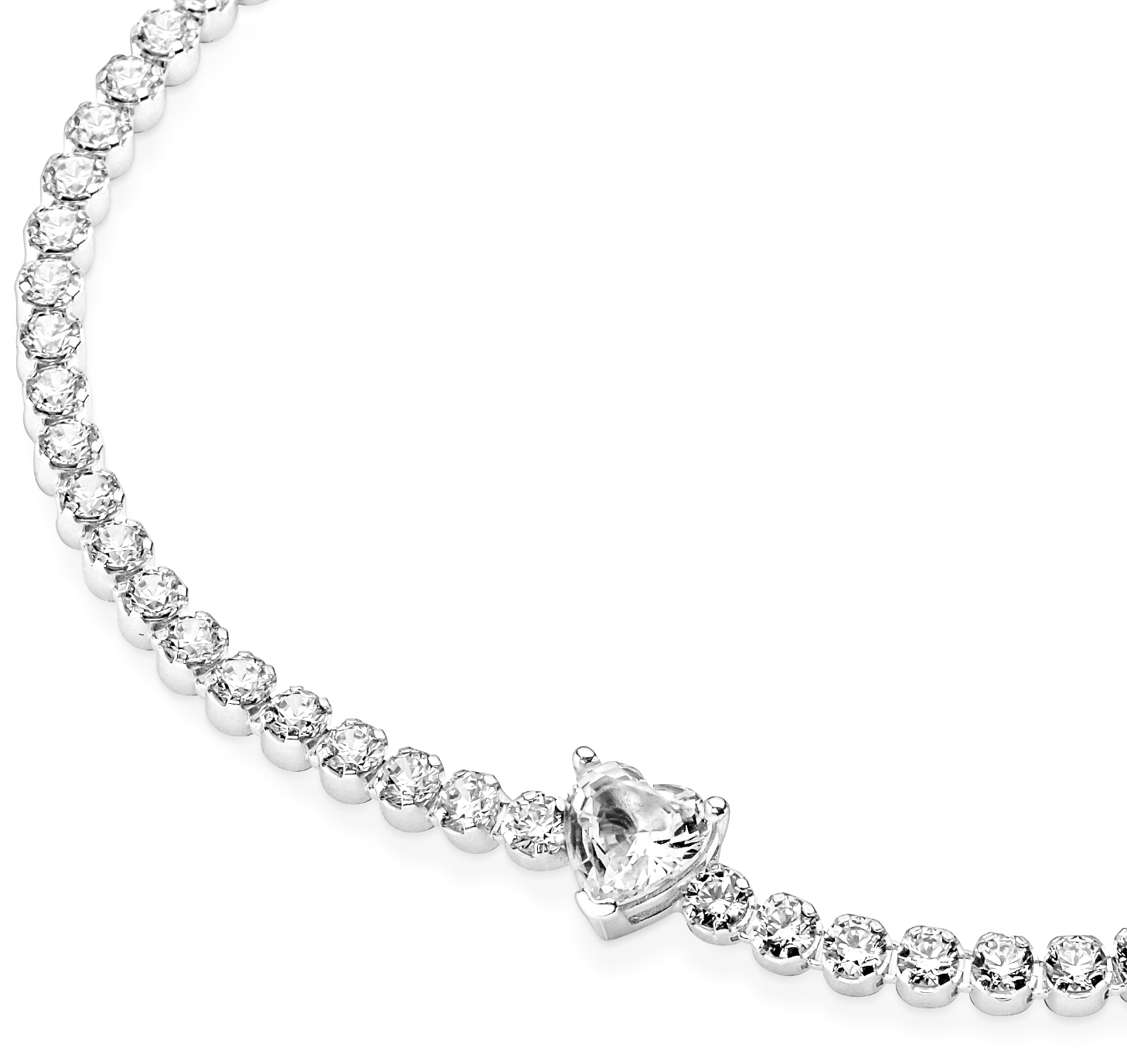 Pandora Sparkling Heart Tennis Bracelet rannekoru 590041C01 - Keskisen ...