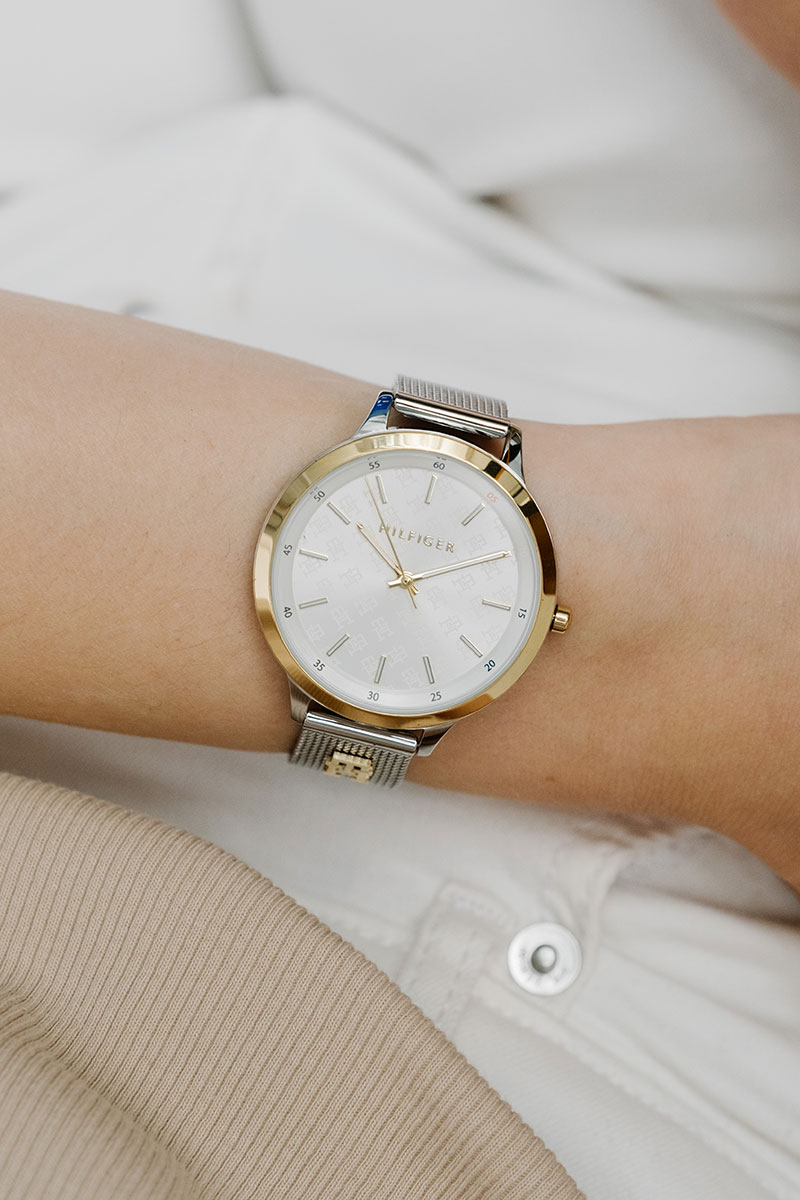 Tommy Hilfiger Iris Silver stainless steel mesh strap 1782586 ...