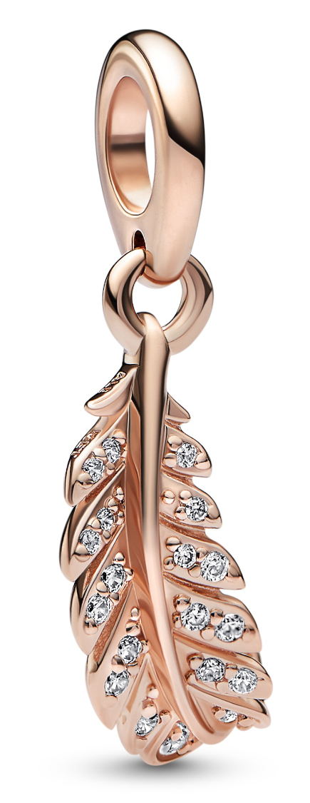 Pandora Moments Floating Curved Feather hela 782578C01 - Keskisen Kello Oy