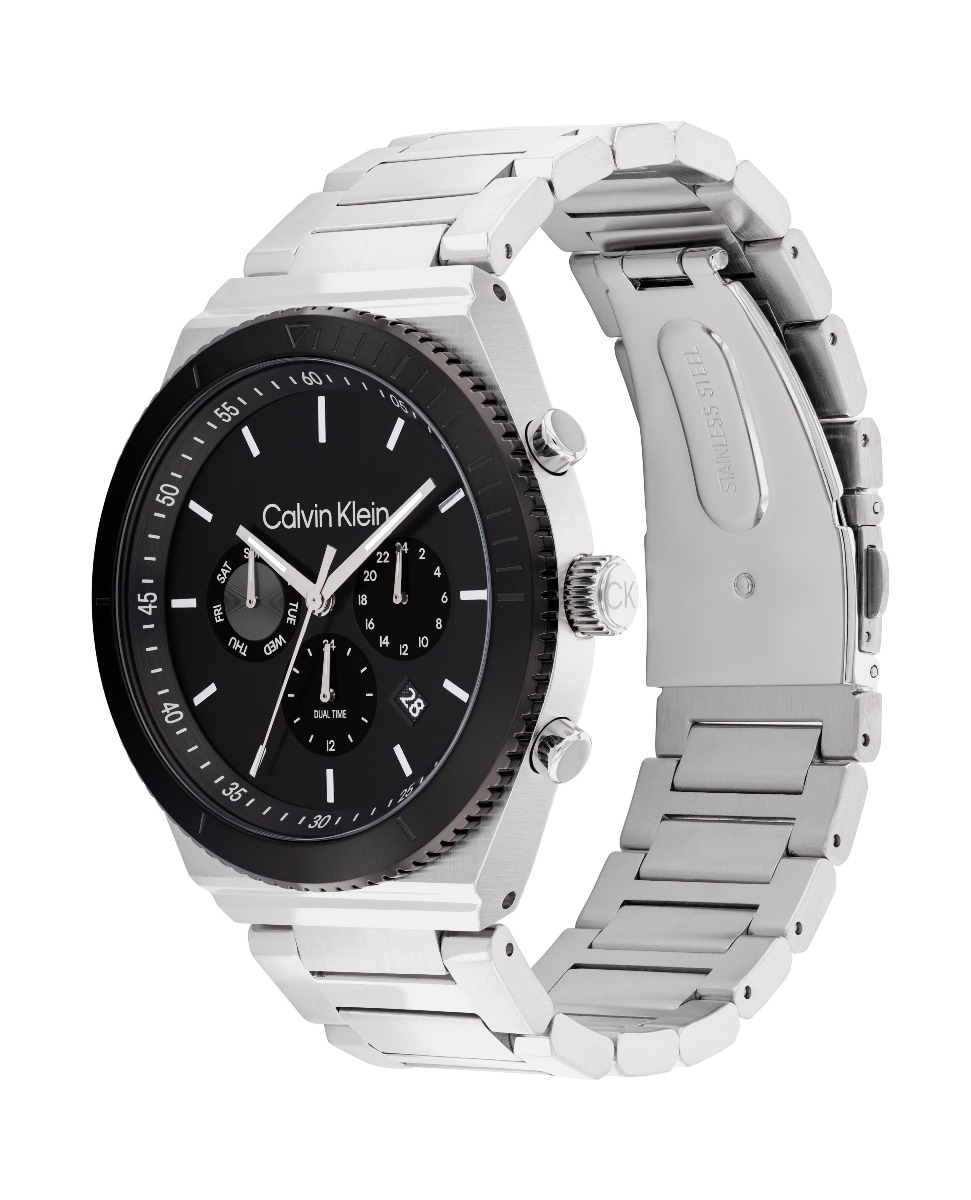 Calvin Klein Fearless dual-time silver black 25200301 - Keskisen Kello Oy