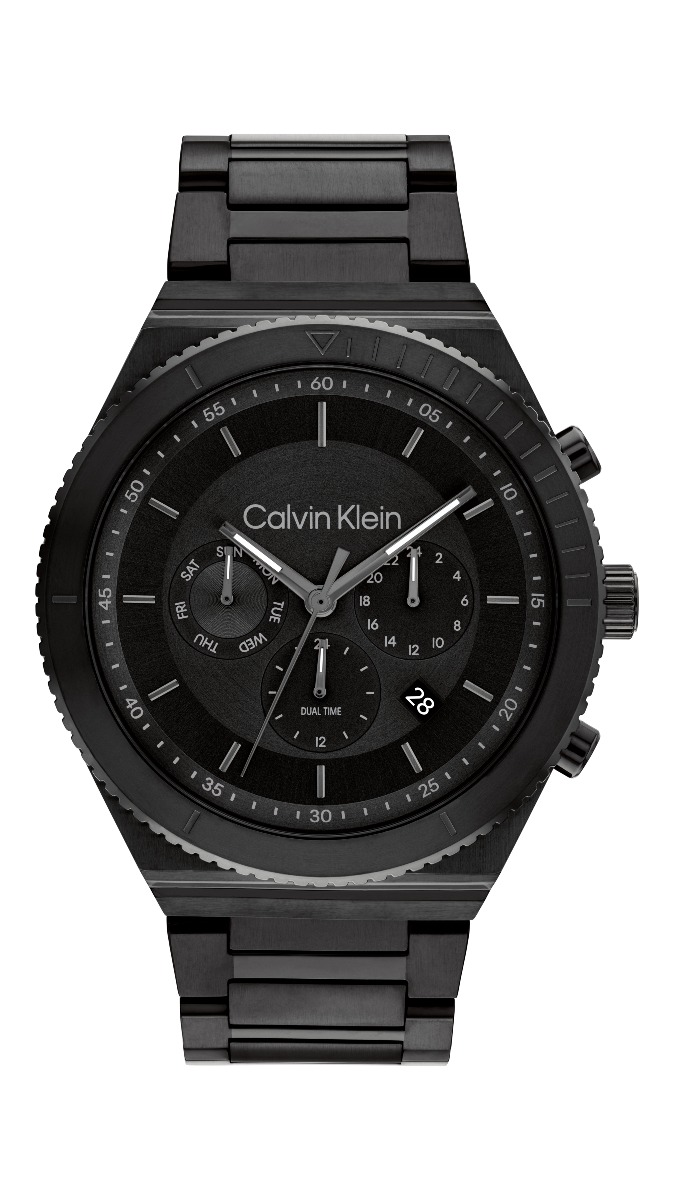 Calvin Klein Fearless dual-time silver black 25200301 - Keskisen Kello Oy
