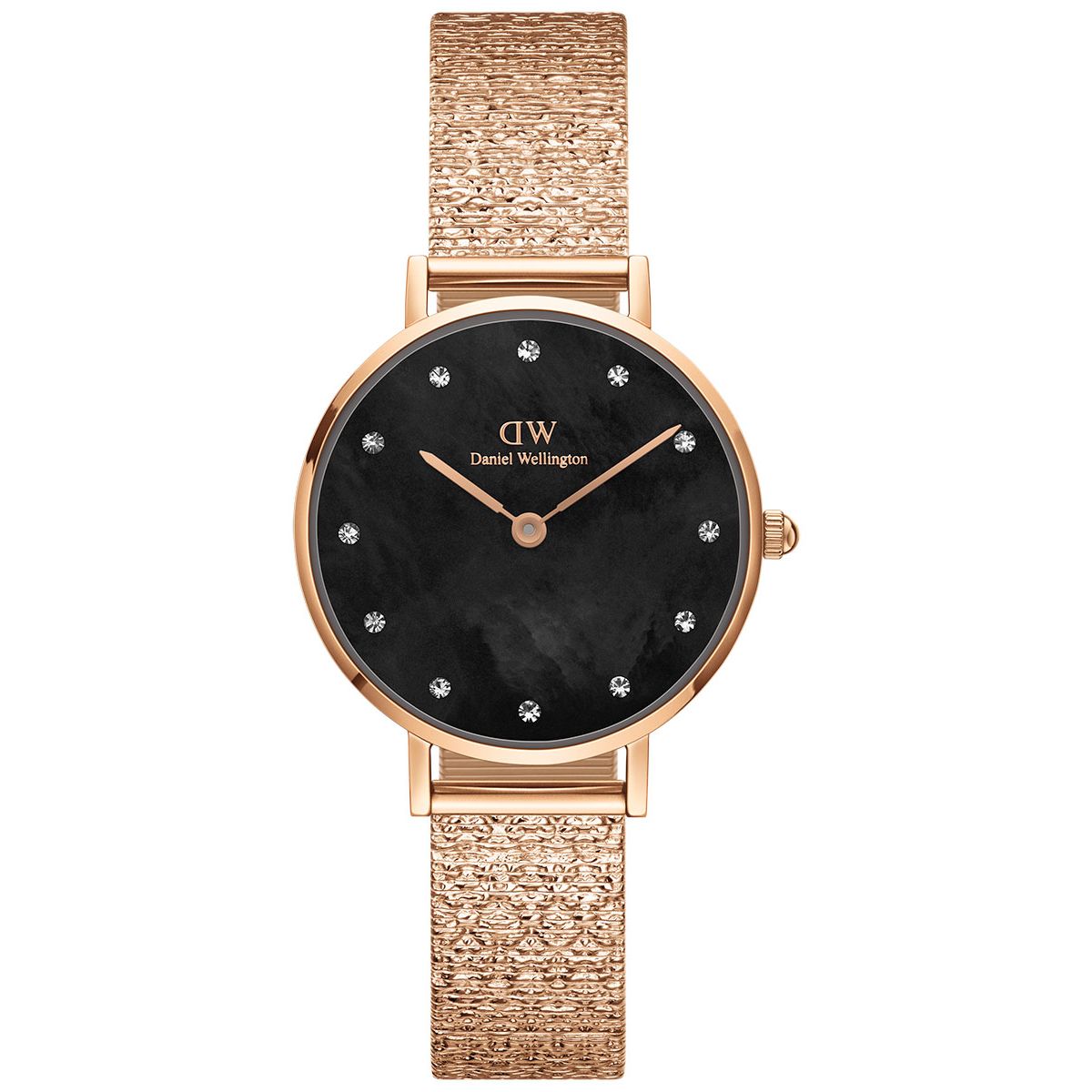 Daniel Wellington Petite 28 Pressed Piano Lumine Rose Gold MOP Black ...