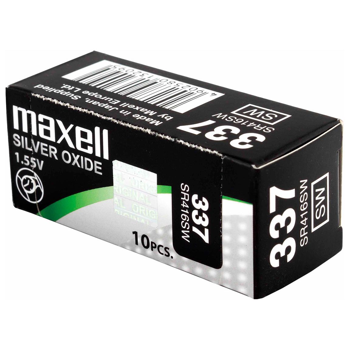 Maxell SR416SW hopeaoksidiparisto 337 - Keskisen Kello Oy
