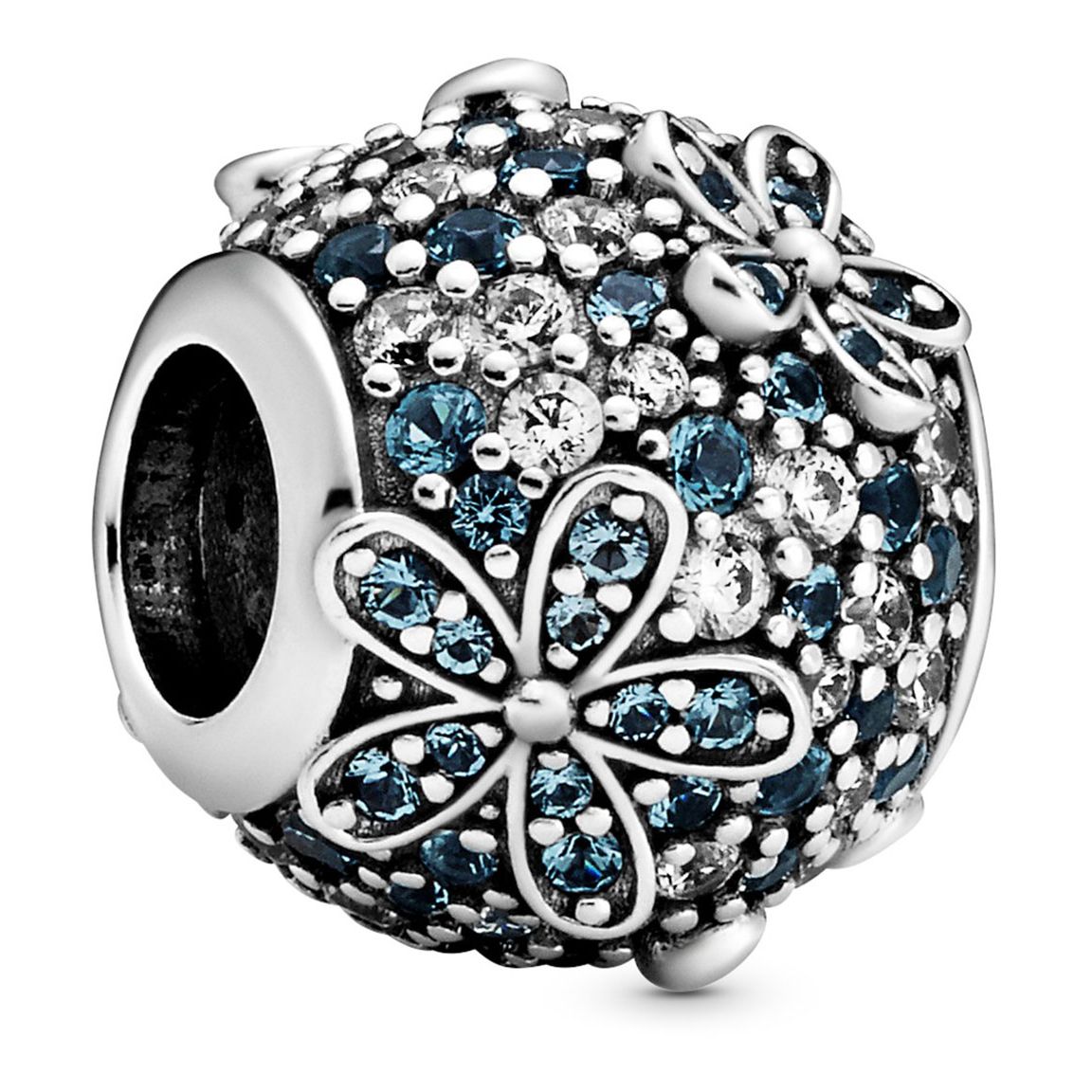 Pandora Moments Teal Pavé Daisy Flower hela 798797C01 - Keskisen Kello Oy