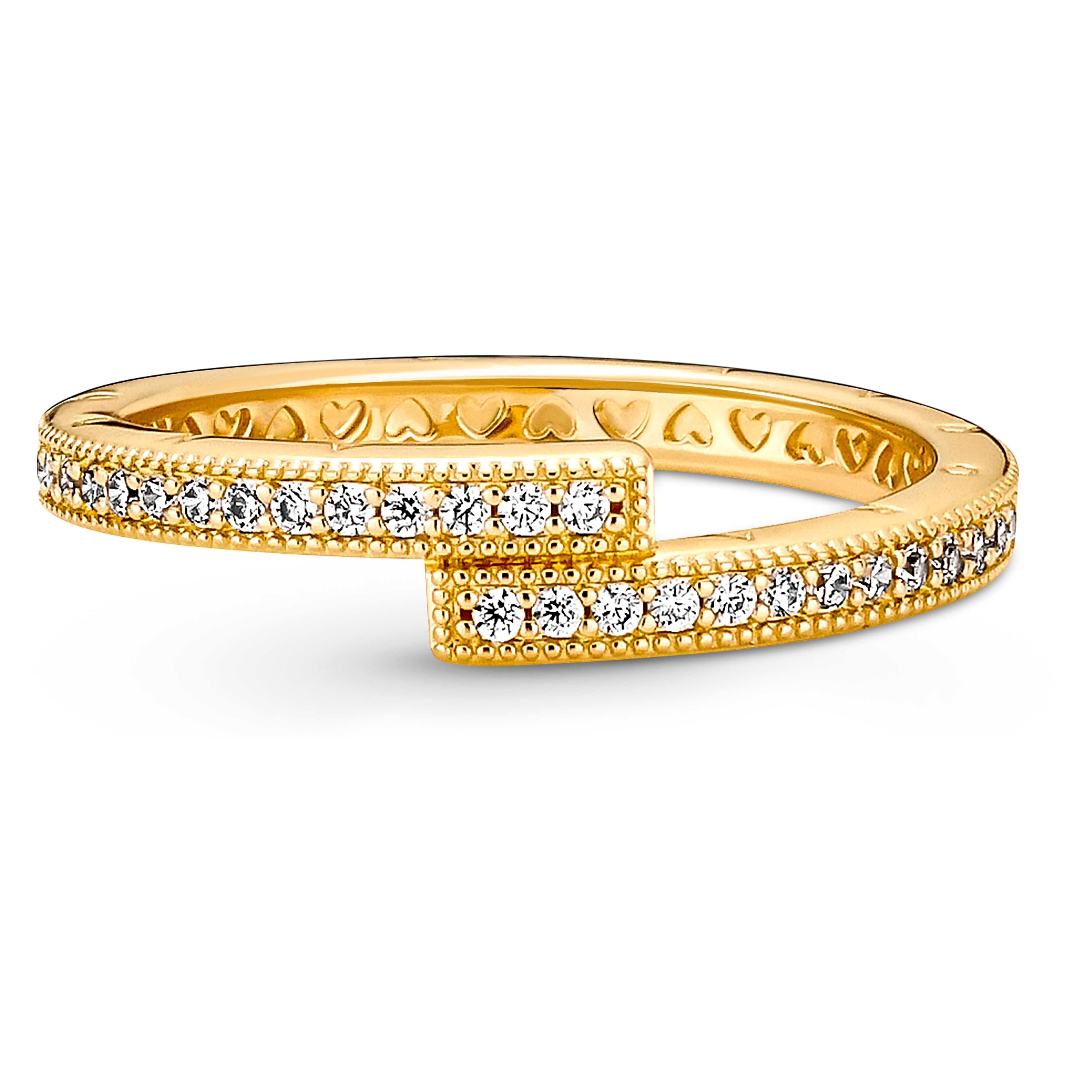 Pandora Signature sormus Sparkling Overlapping 14k Gold-Plated ...