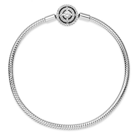 Pandora Moments Halo Snake Chain Bracelet rannekoru 590038C01 ...