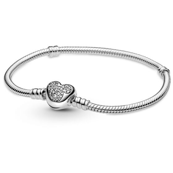 Pandora Moments Disney rannekoru Mickey Mouse Heart Clasp 599299C01 ...