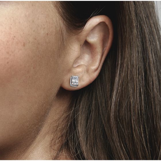 Pandora Timeless Rectangular Sparkling Halo korvakorut 292380C01 ...