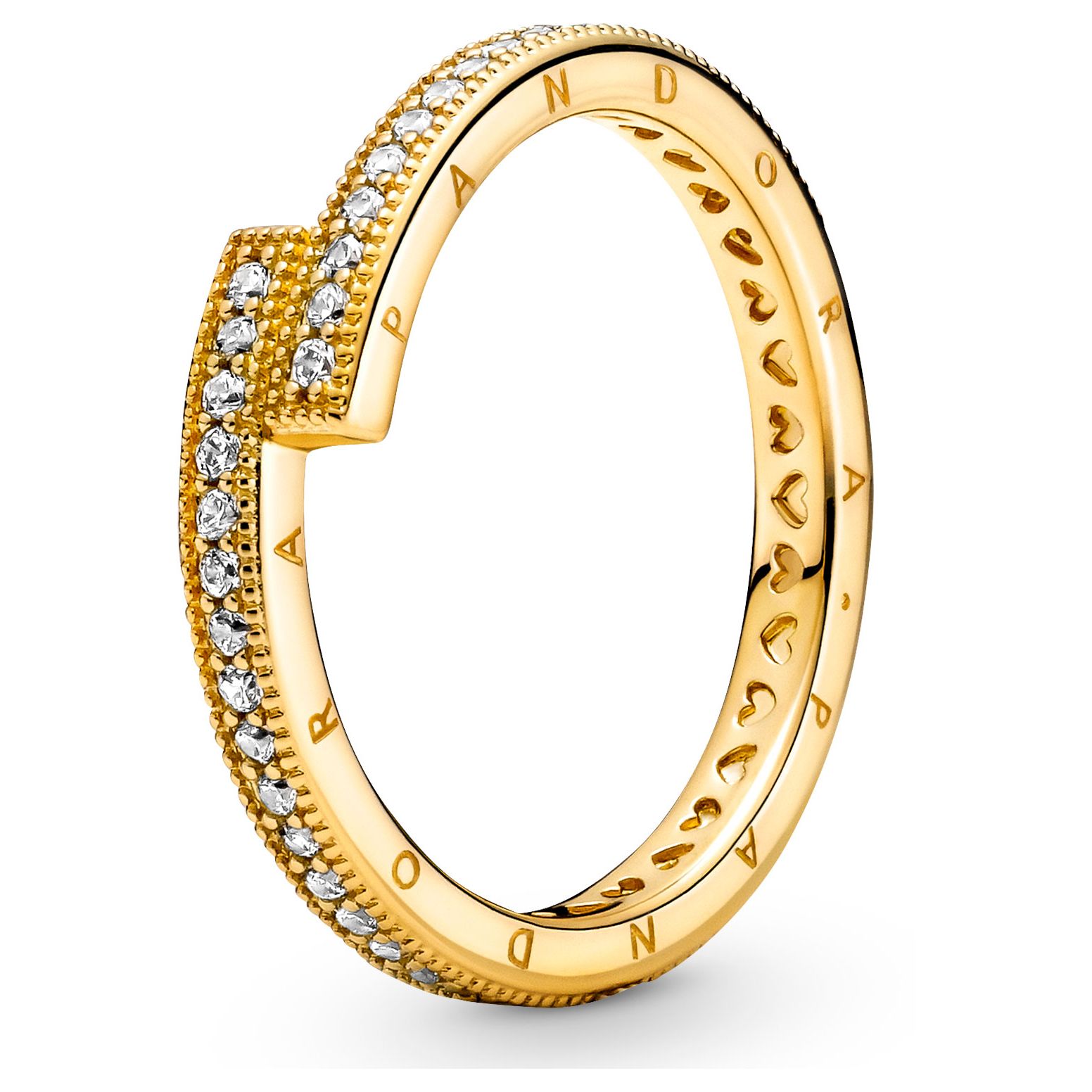 Pandora Signature sormus Sparkling Overlapping 14k Gold-Plated ...