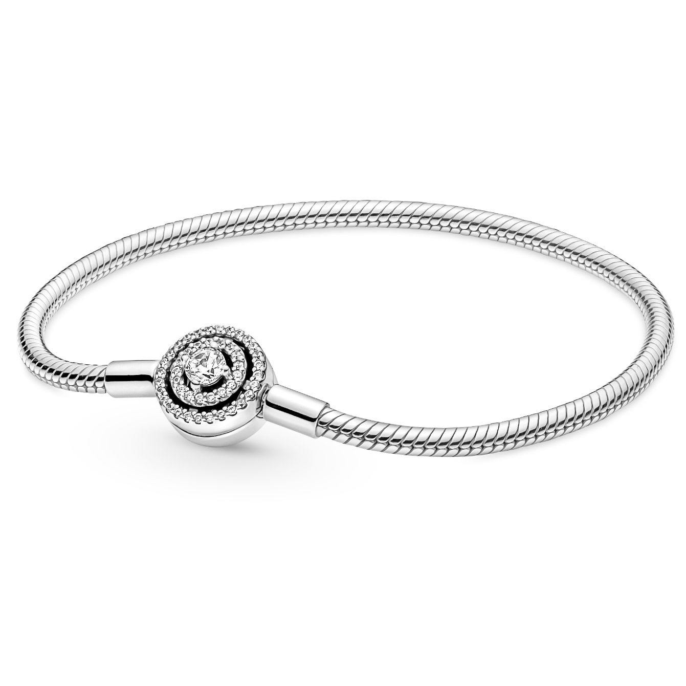 Pandora Moments Halo Snake Chain Bracelet rannekoru 590038C01 ...