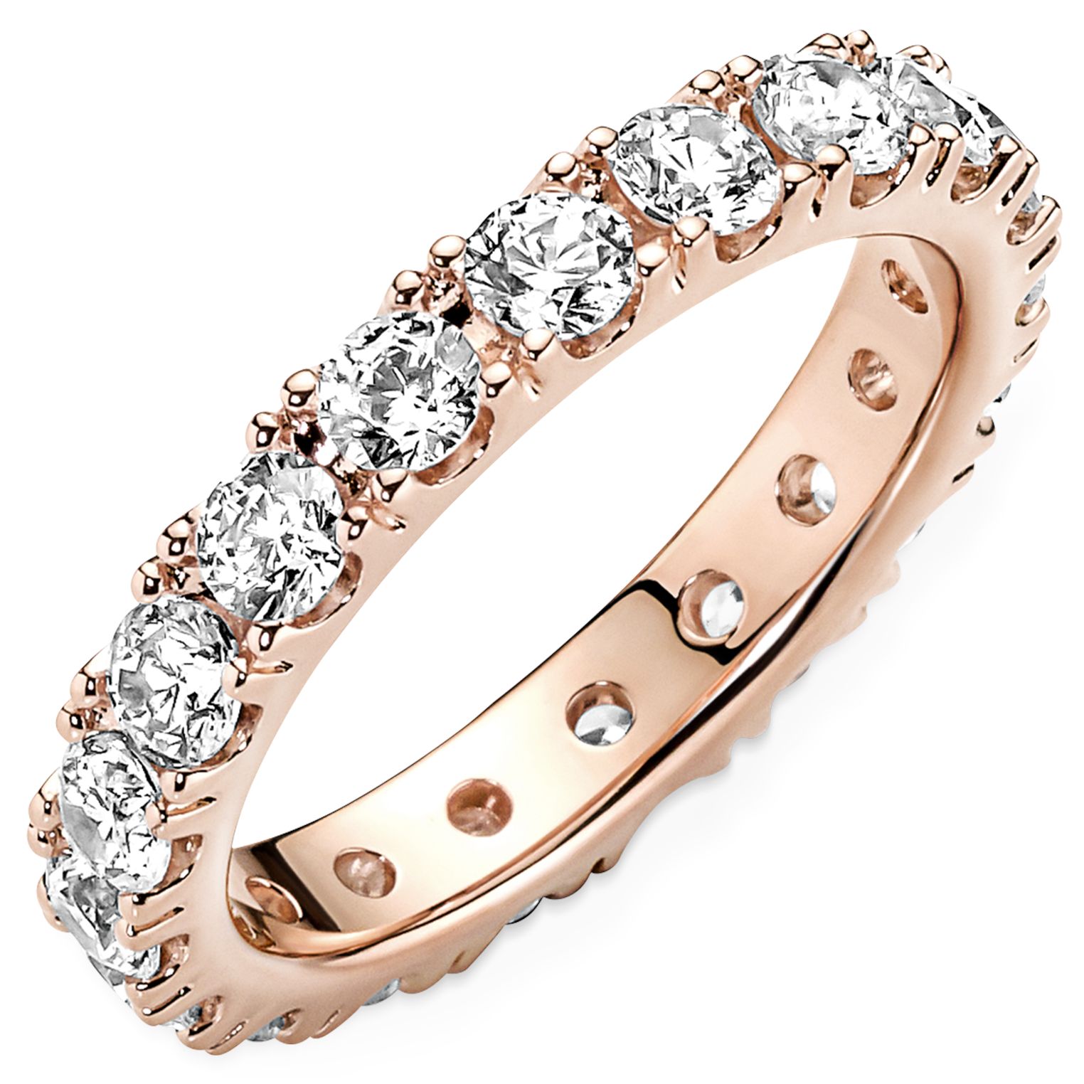 Pandora Sparkling Row Eternity 14k Rose gold-plated sormus 180050C01 ...