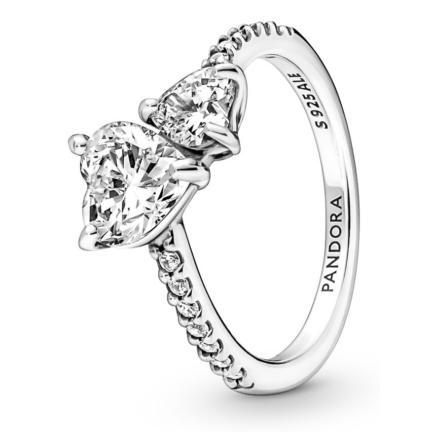Pandora Stackable Sparkling Heart Solitaire Sterling silver sormus ...