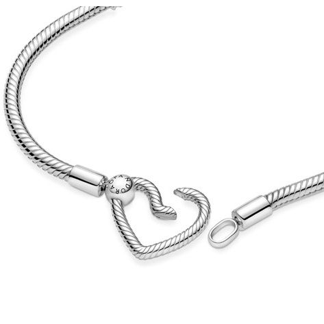 Pandora Moments Heart Closure Snake Chain rannekoru 599539C00 ...