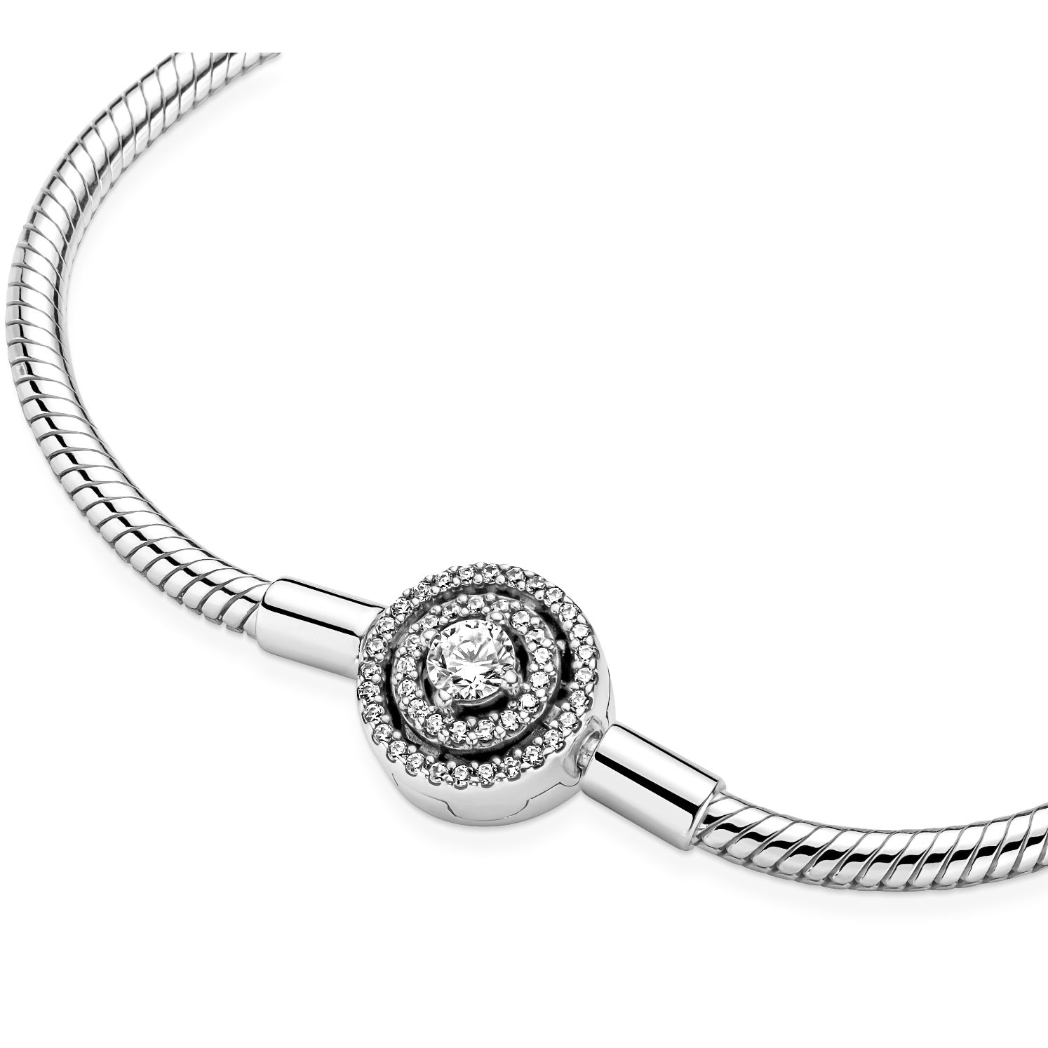 Pandora Moments Halo Snake Chain Bracelet rannekoru 590038C01 ...