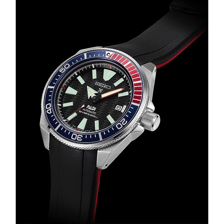 Crafter Blue CB09 Black/Red kumiranneke Seiko Samurai -kelloihin ...