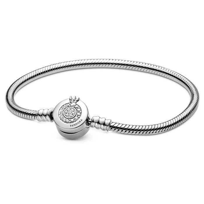 Pandora Moments Sparkling Crown O Snake Chain rannekoru 599046C01 ...