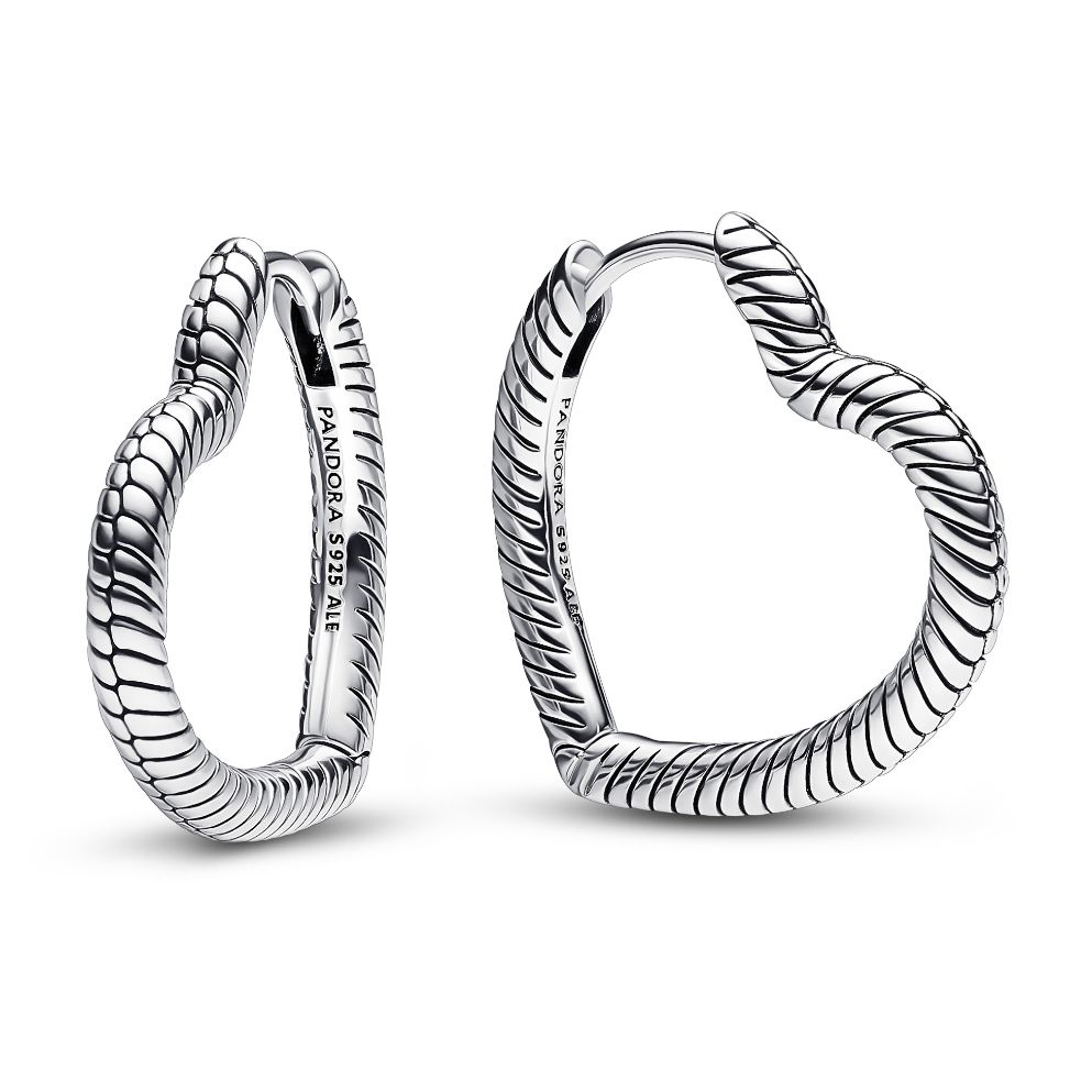 Pandora Moments Heart Charm Hoop Sterling silver korvakorut 292236C00 ...