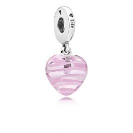Pandora 797069 Pink Ribbon Heart Glass - Keskisen Kello Oy