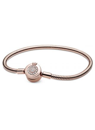Pandora Moments Sparkling Crown O Snake Chain rannekoru 599046C01 ...