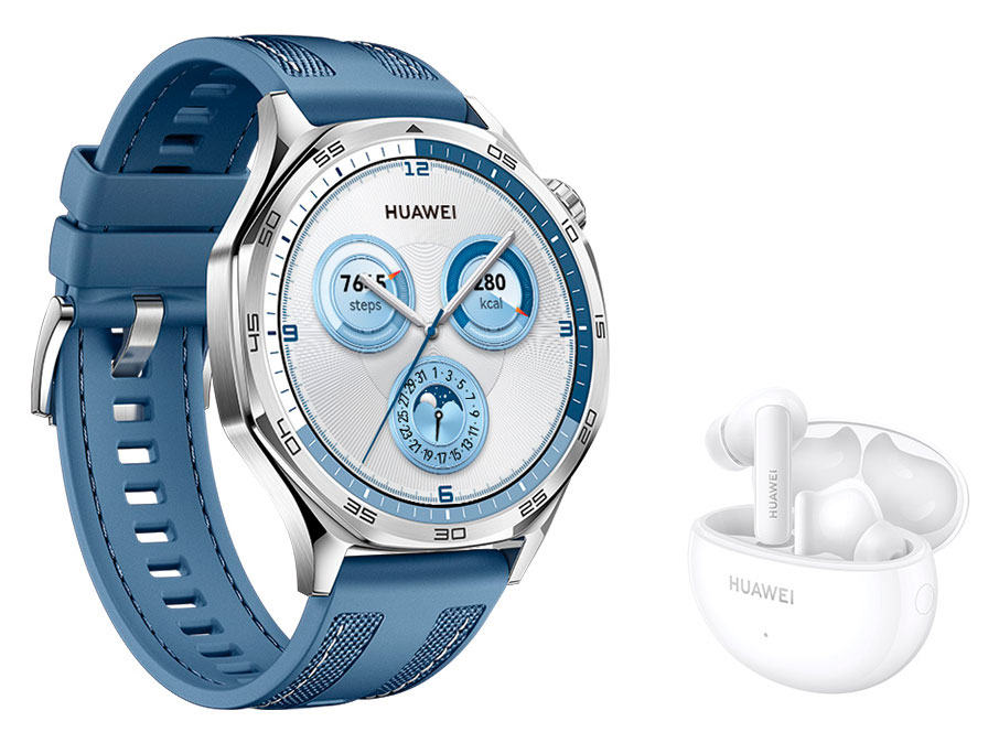 Huawei Watch GT5 46mm Blue + Freebuds 5I White Gift Box - Keskisen Kello Oy