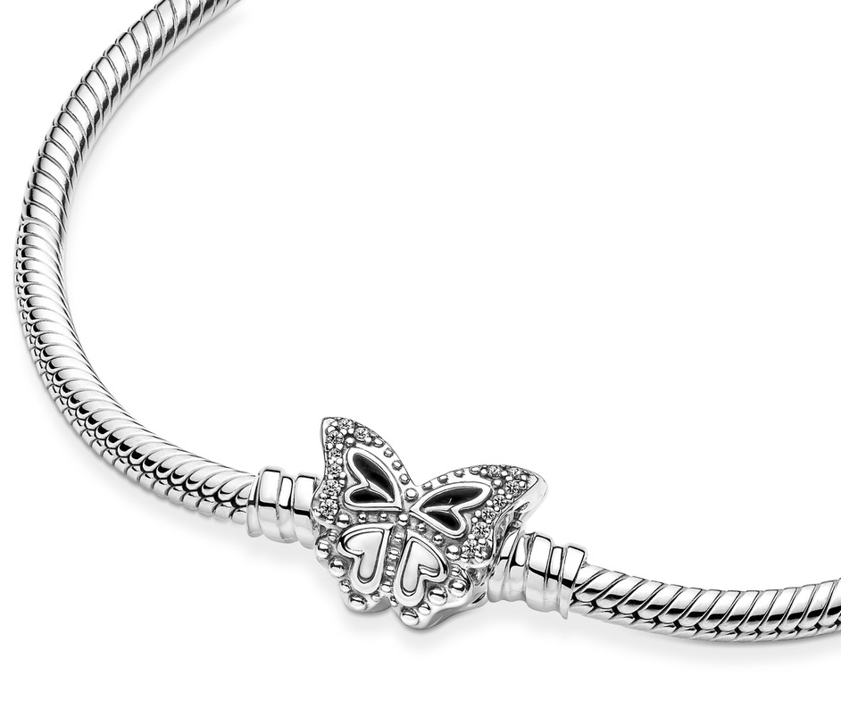Pandora Moments Butterfly Clasp Snake Chain rannekoru 590782C01 ...
