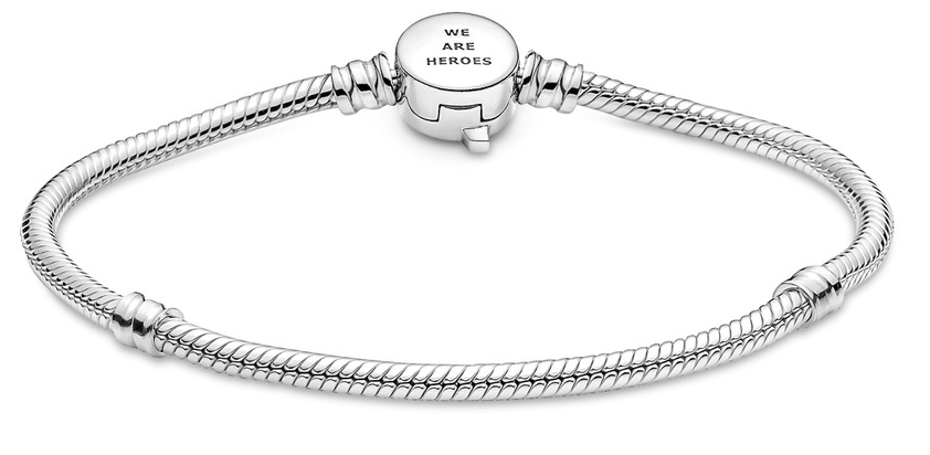 Pandora Marvel x Pandora The Avengers Logo Clasp Snake Chain rannekoru ...