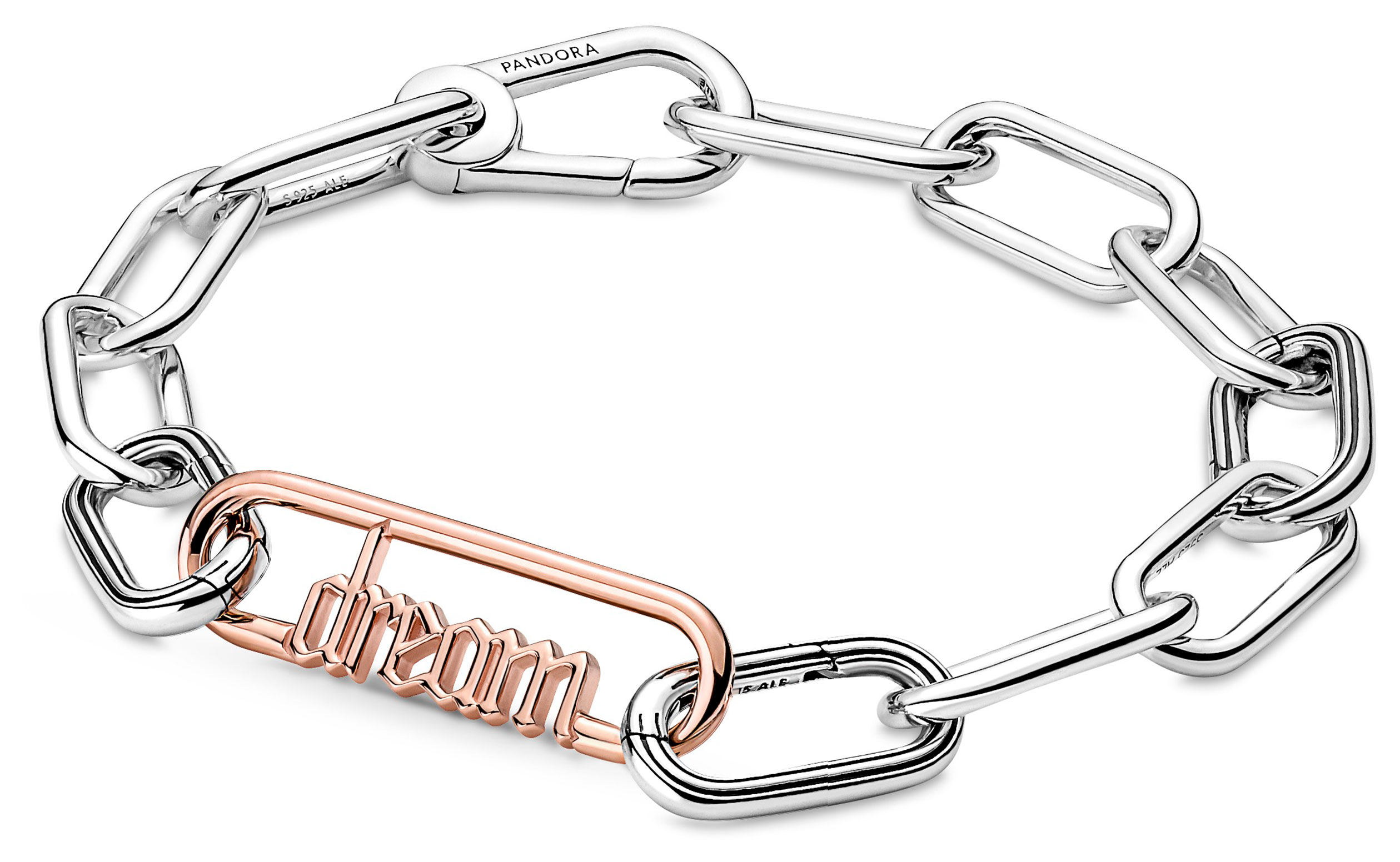 Pandora Me hela Styling Dream Word Link 14k Rose Gold-Plated 789687C00 ...