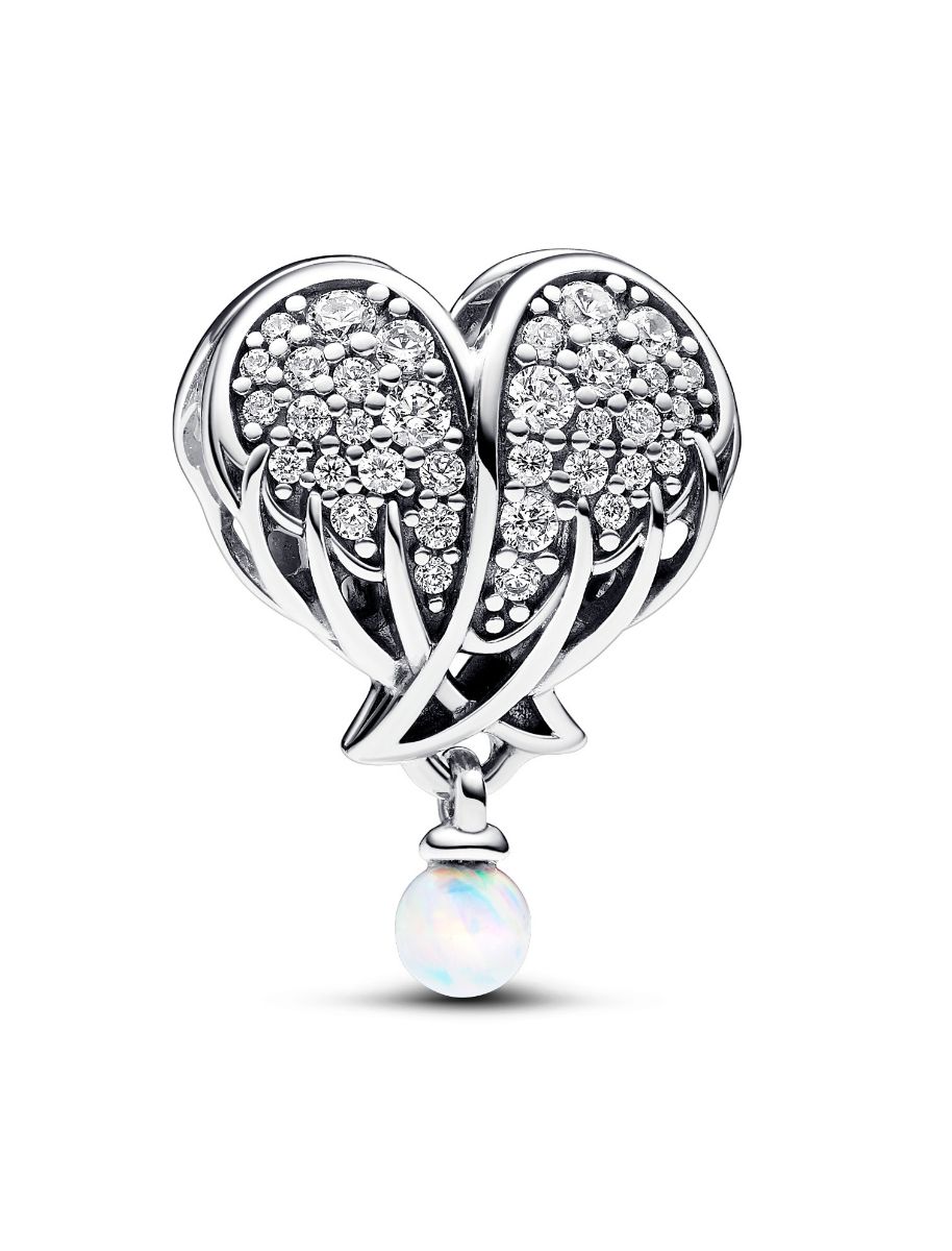Pandora Moments Sparkling Angel Wings & Heart Sterling silver hela ...