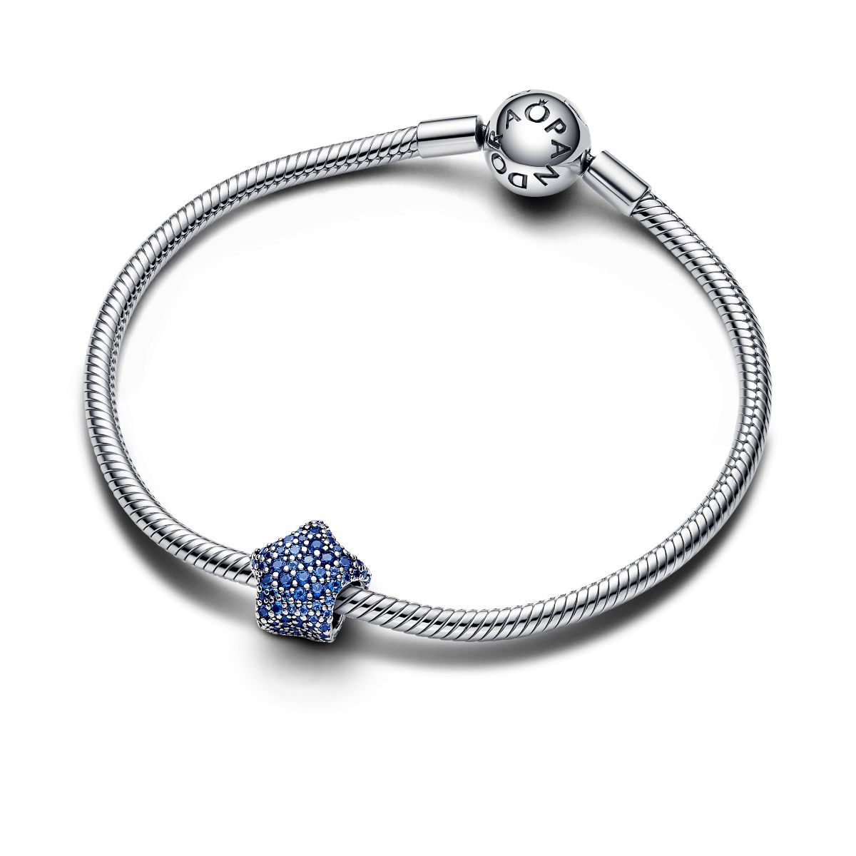 Pandora Moments Bold Pave Star Sterling silver Blue crystal hela ...