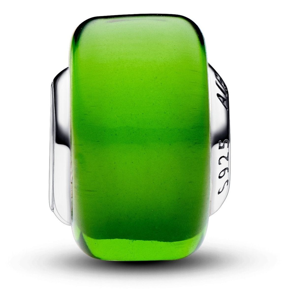 Pandora Moments Green Mini Murano Glass Charm Sterling silver hela ...