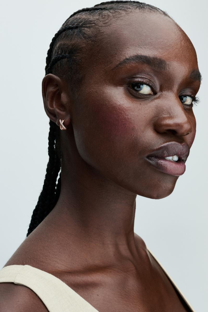 Pandora Signature Crossover Pave 14k Rose Gold-plated korvarenkaat ...