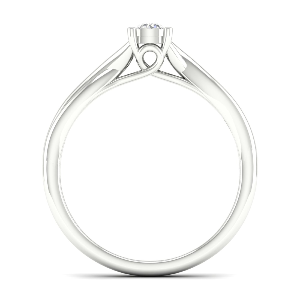 Lykka Elegance yksikivinen sormus timanteilla valkokultaa - Keskisen ...