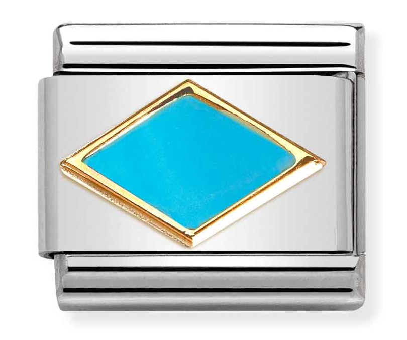 Nomination Classic Gold Turquoise rhombus pala 030285/53 - Keskisen ...