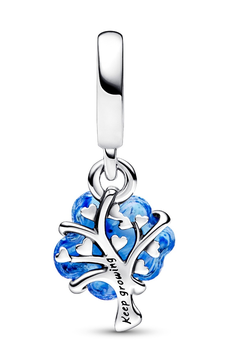 Pandora Moments for Unisef Blue Murano Glass Family Tree hela 792614C01 ...
