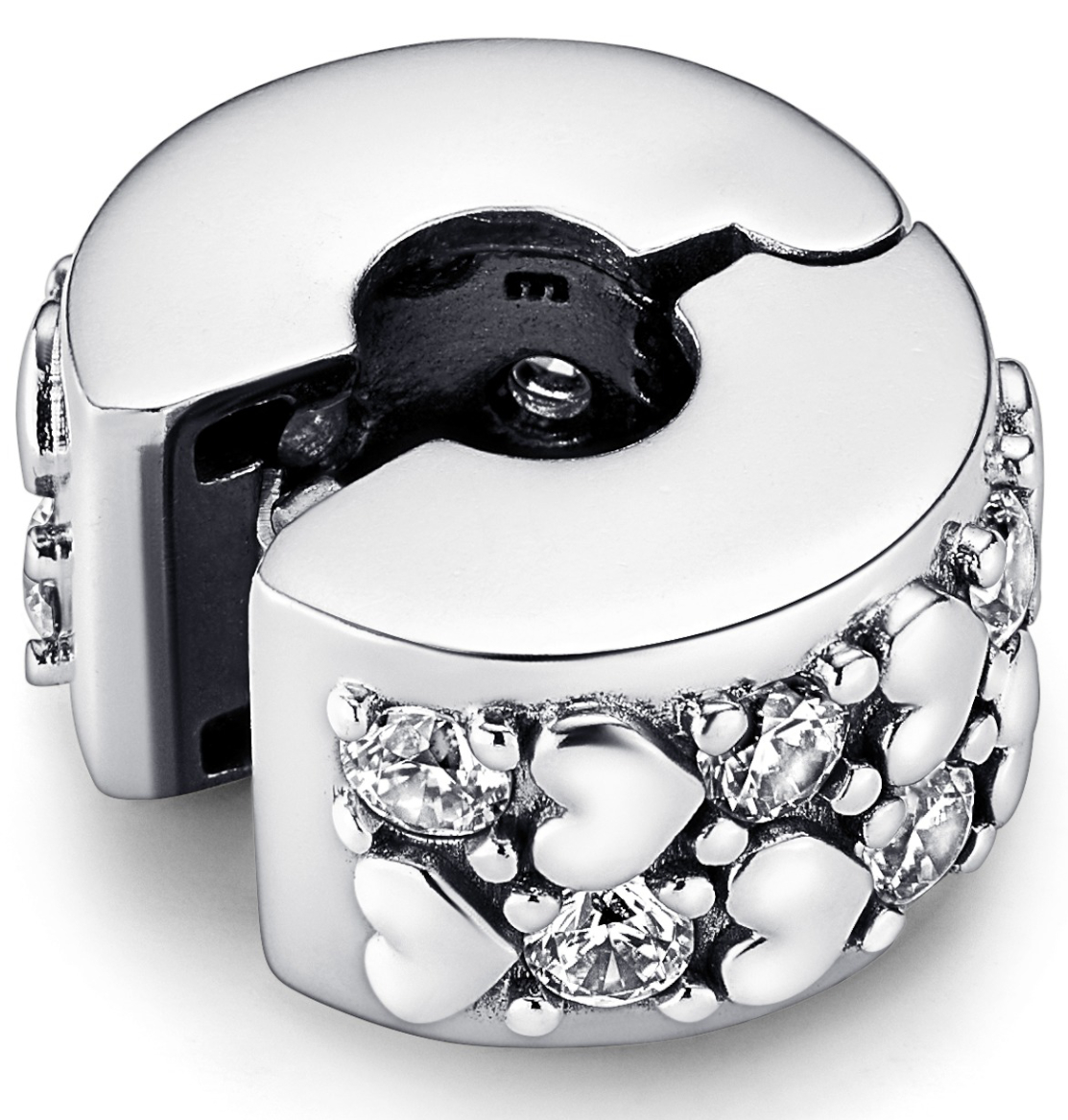 Pandora Moments Infinite Hearts Sparkling Clip Sterling silver ...