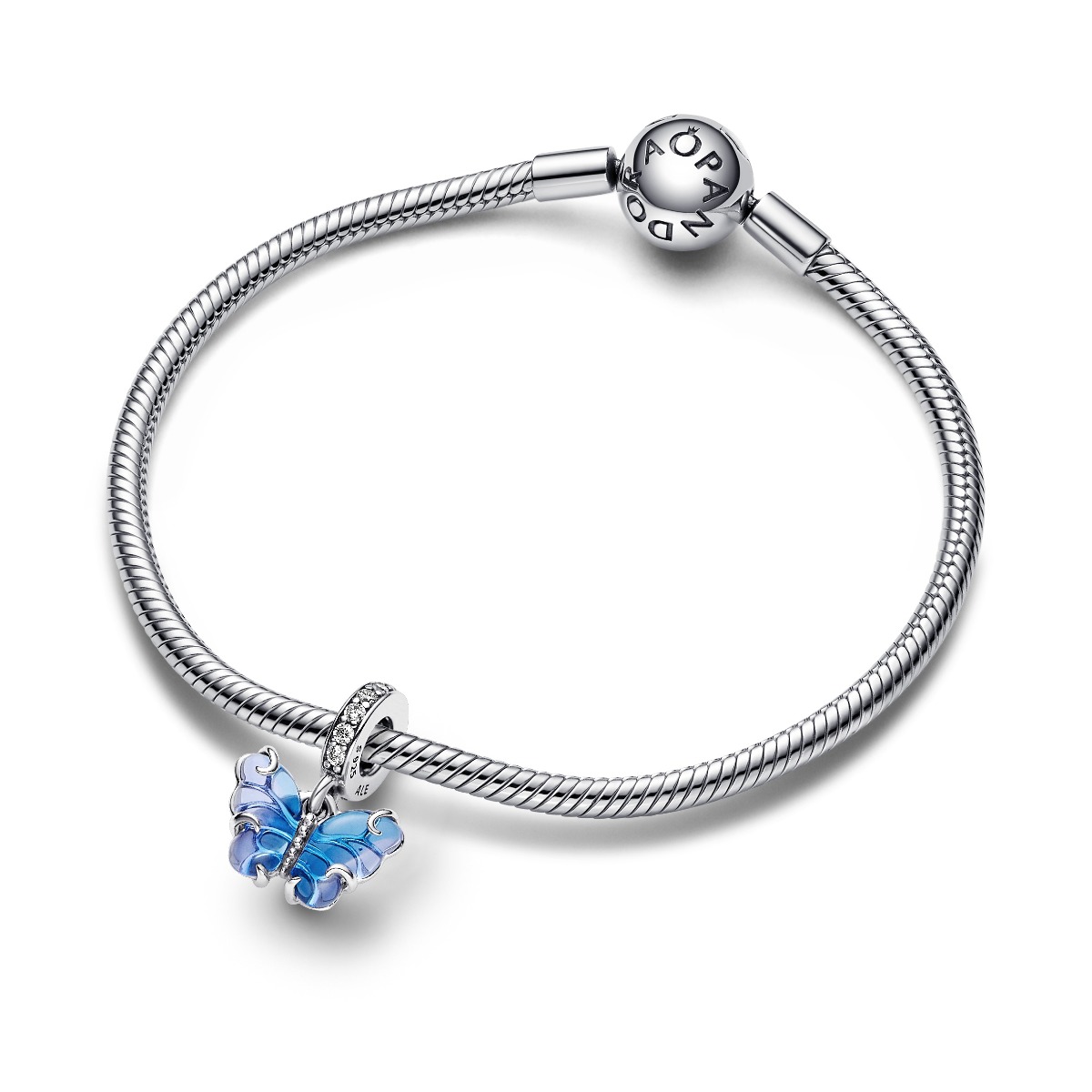 Pandora Moments Blue Murano Glass Butterfly Dangle hela 792698C01 ...