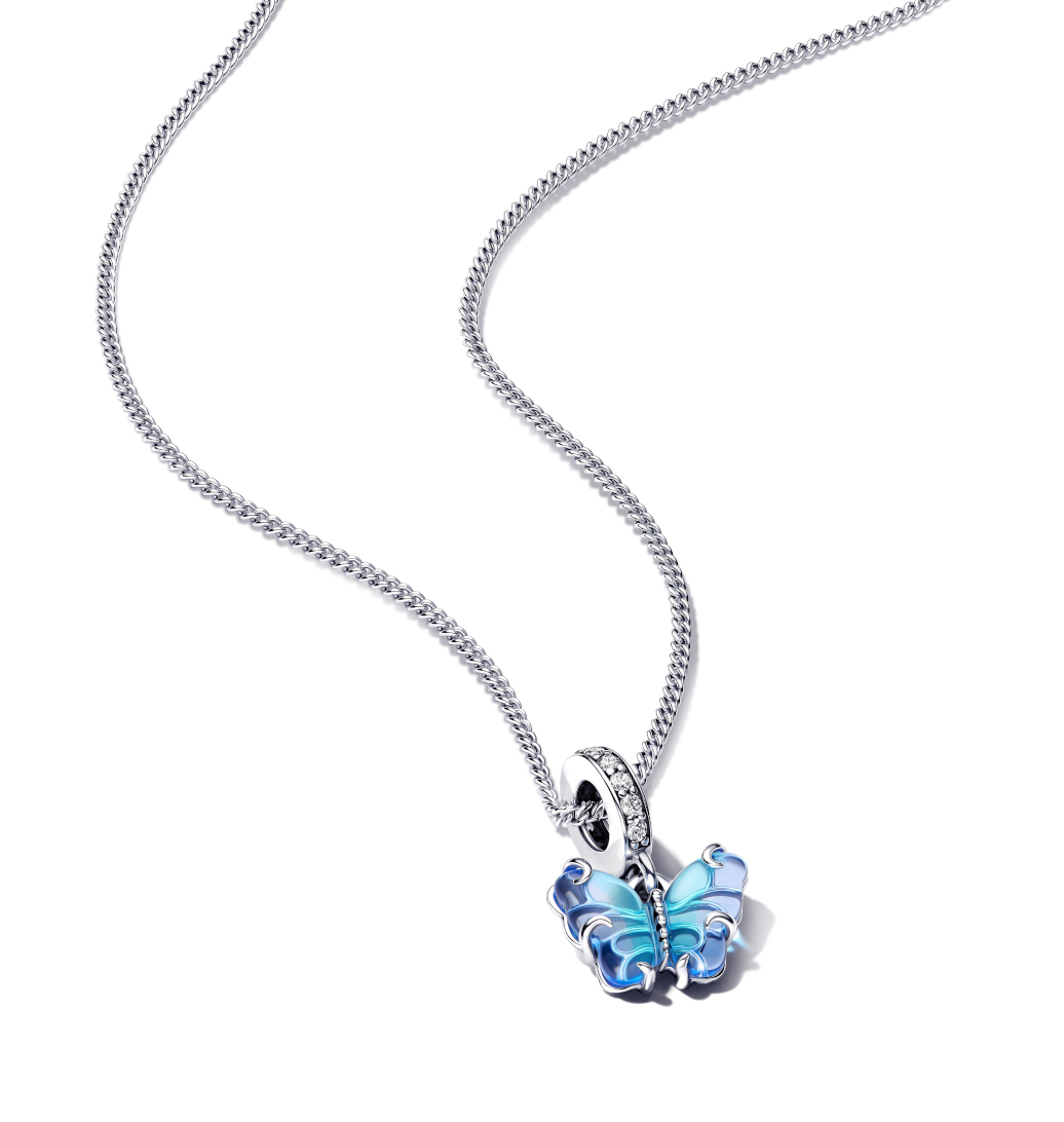 Pandora Moments Blue Murano Glass Butterfly Dangle hela 792698C01 ...