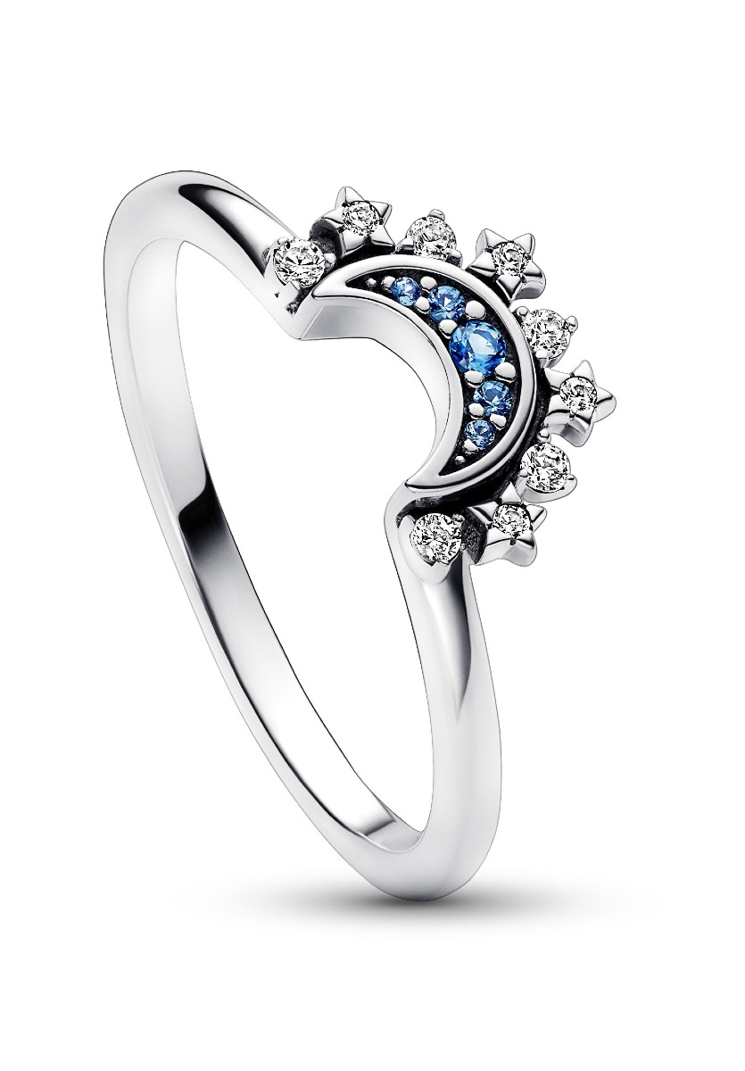Pandora Moments Celestial Blue Sparkling Moon sormus 192675C01 ...