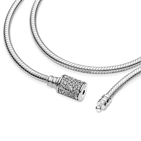 Pandora Moments Double Wrap Barrel Clasp Snake Chain rannekoru ...