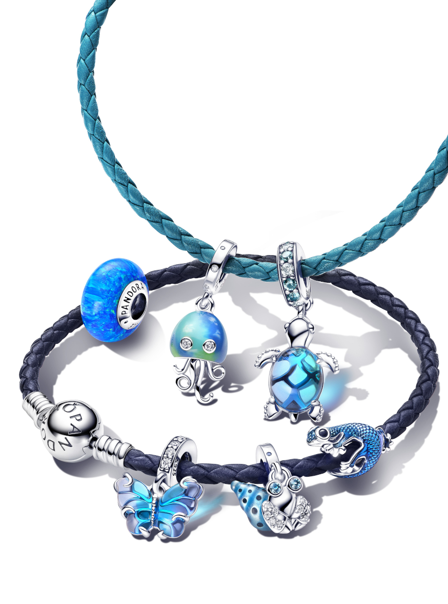 Pandora Round Clasp Blue Braided Leather rannekoru 592790C01 - Keskisen ...