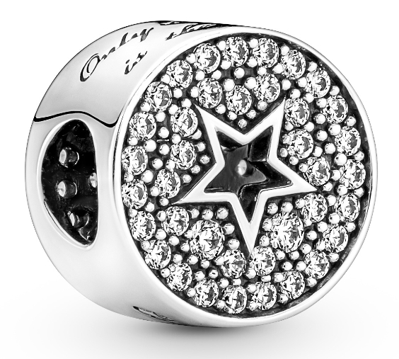 Pandora Moments Pavé & Star Congratulations Sterling silver hela ...