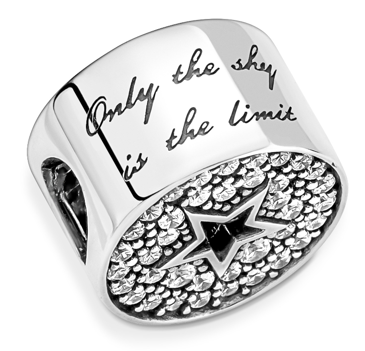 Pandora Moments Pavé & Star Congratulations Sterling silver hela ...