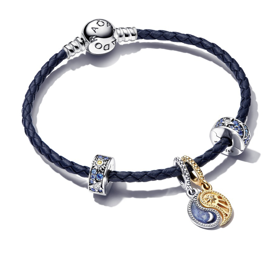 Pandora Round Clasp Blue Braided Leather rannekoru 592790C01 - Keskisen ...