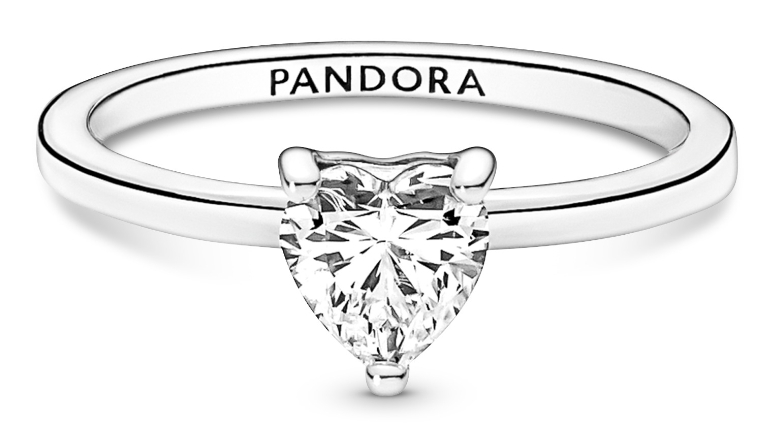 Pandora Stackable Sparkling Heart Solitaire Sterling silver sormus ...