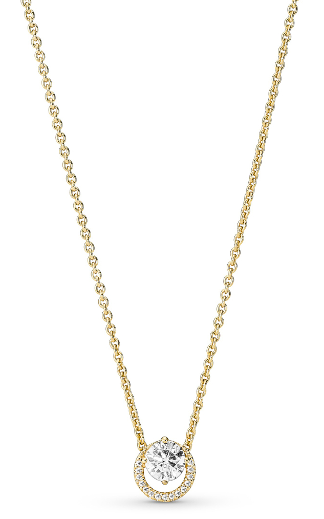 Pandora Timeless Sparkling Round Halo 14k Gold-plated kaulakoru ...